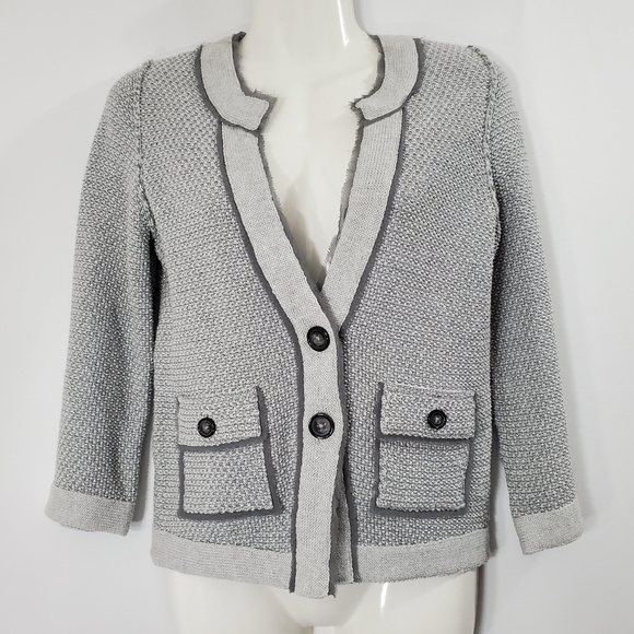 Banana Republic | Sweaters | Banana Republic Silver Metallic Cardigan ...